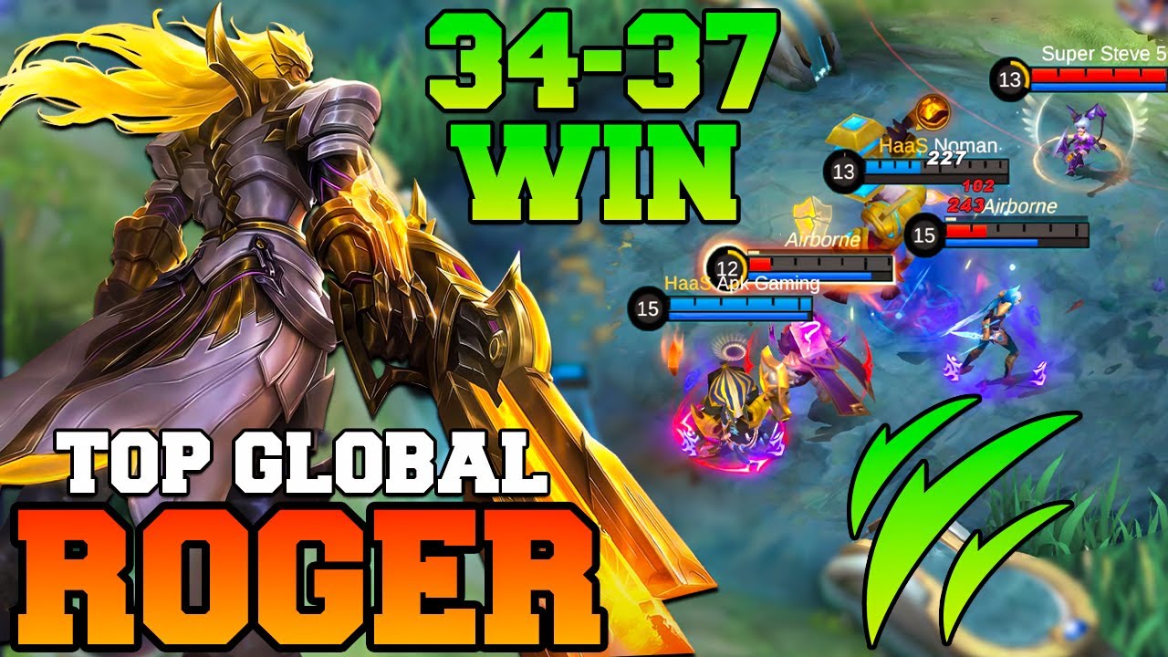 34-37 What a Match Roger Best Build 2023 !! MLBB Roger Gameplay Emblem ...