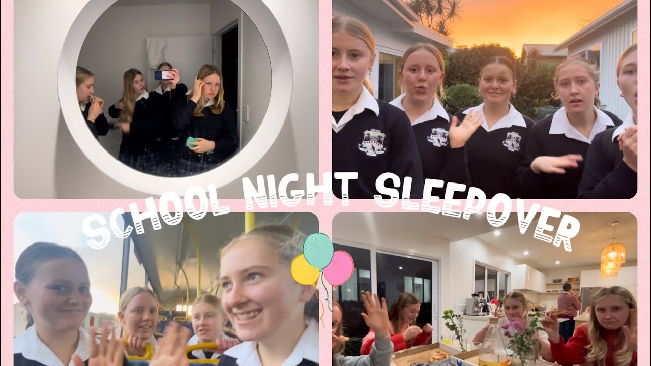school night sleepover!! - YouTube