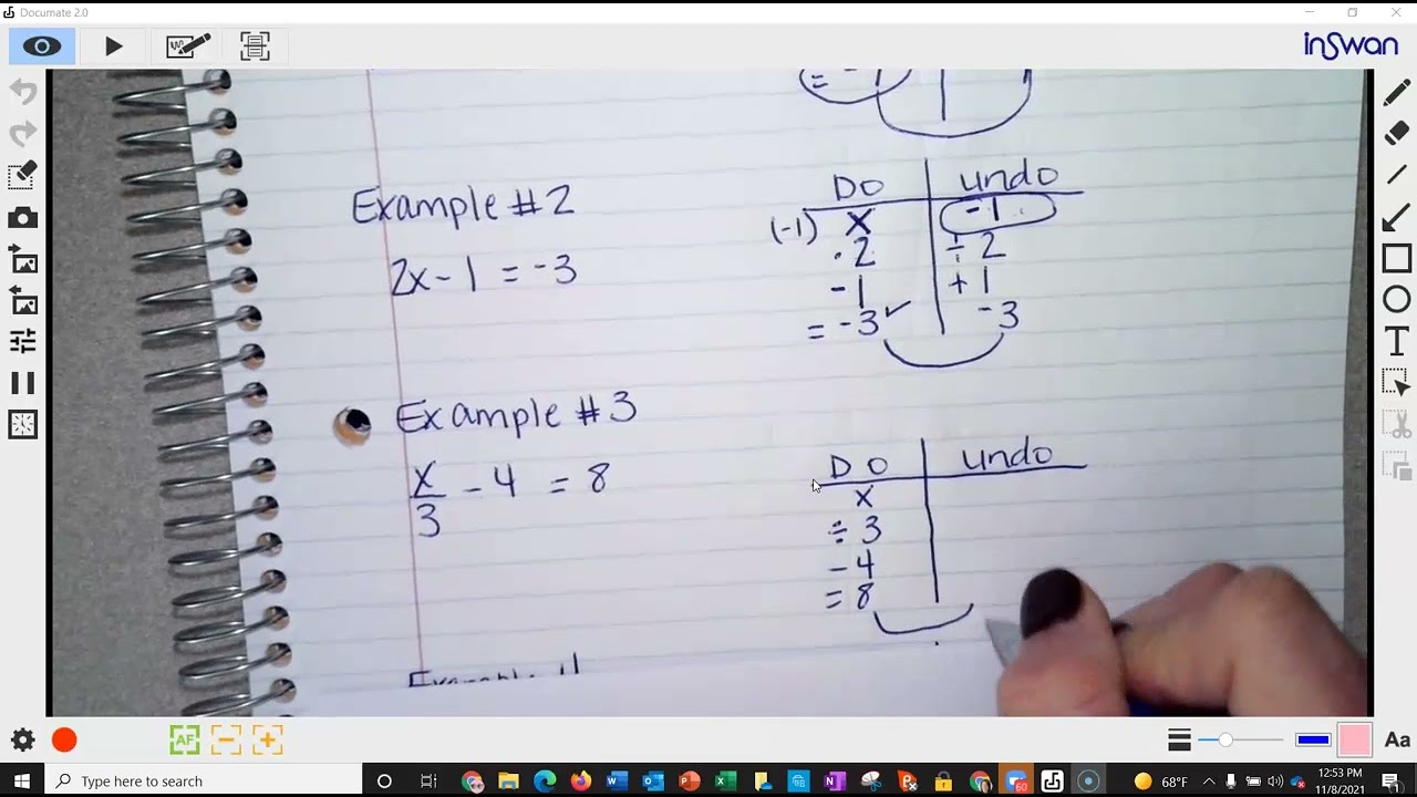 Solving Equations with Do Undo tables - YouTube