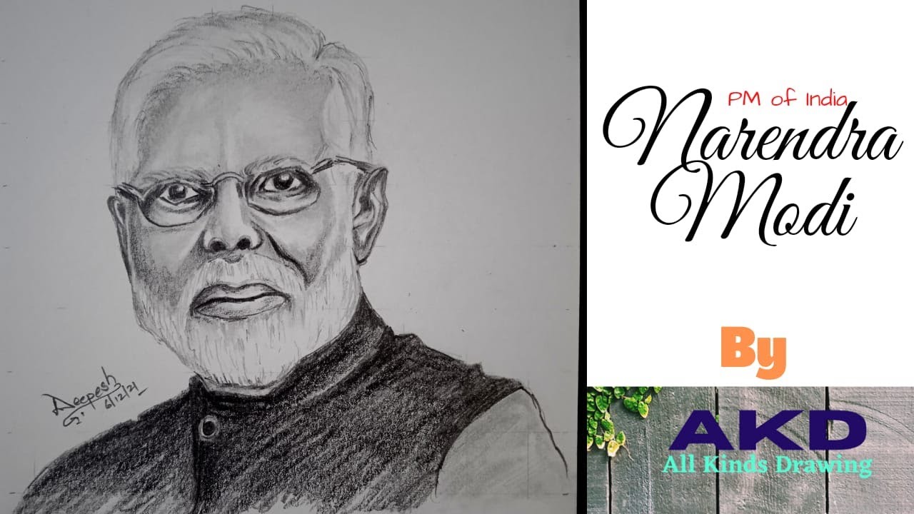 How to draw PM Narendra Modi ji Step by Step | Narendra Modi Drawing ...
