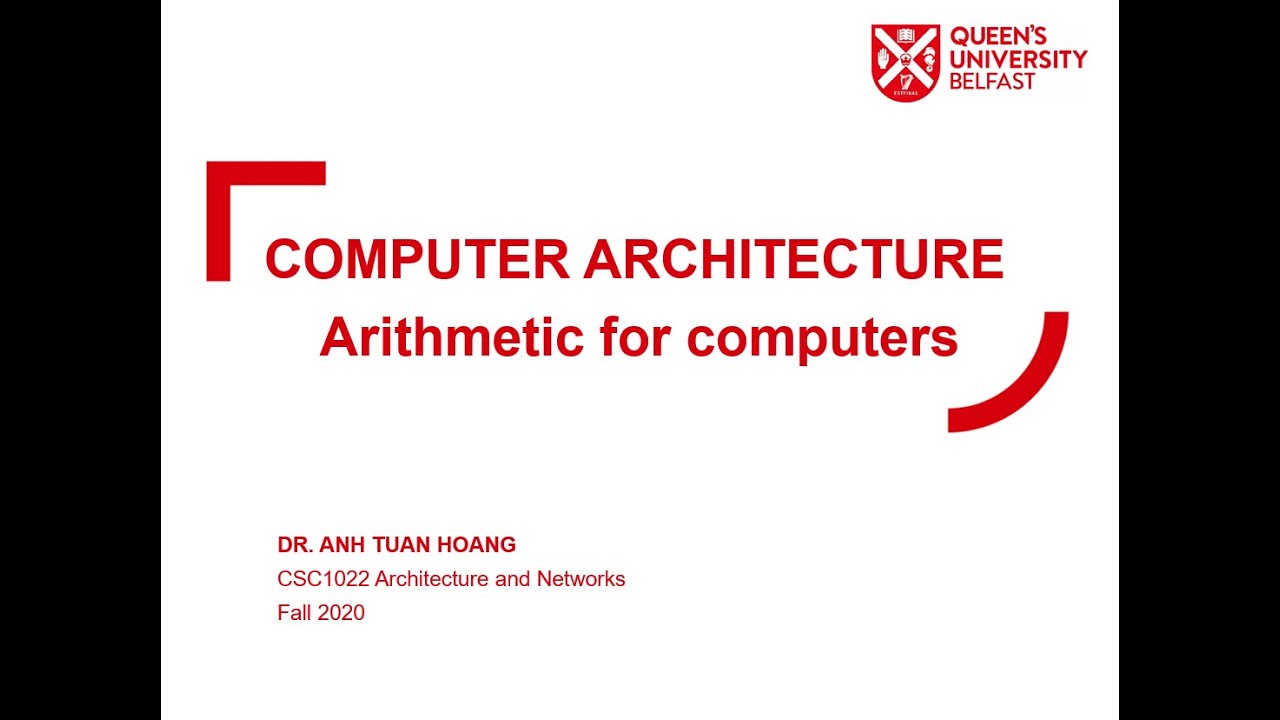Computer Architecture, Summary Part 2: Computer Arithmetic, Fall 2020 ...