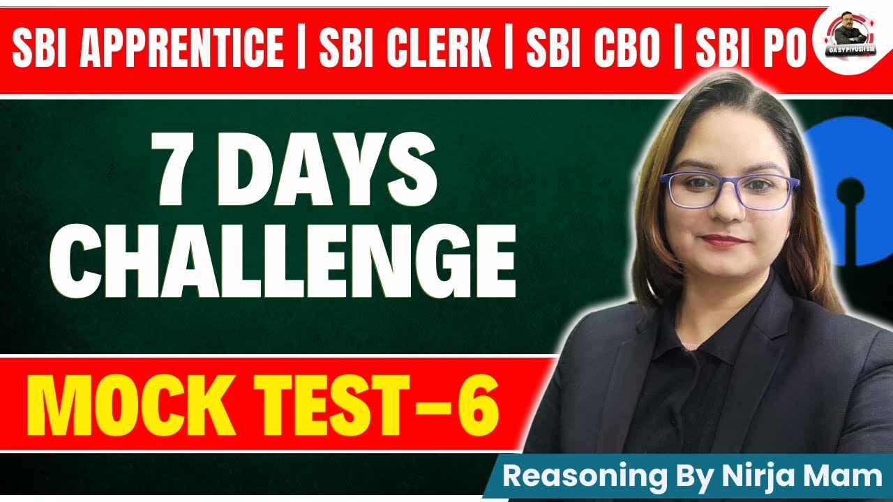 Reasoning Classes 2023 MOCK TEST - 6 | SBI Apprentice | SBI PO | SBI ...