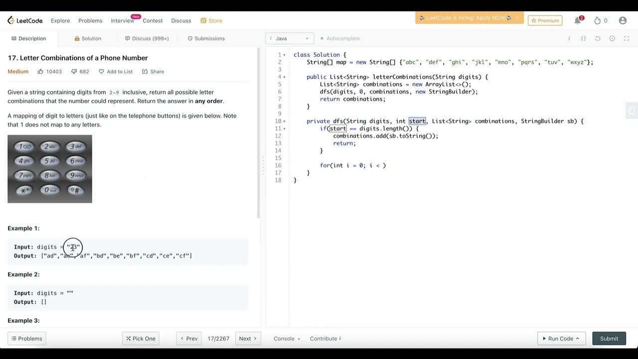 Leetcode || Letter Combinations of a Phone Number - YouTube