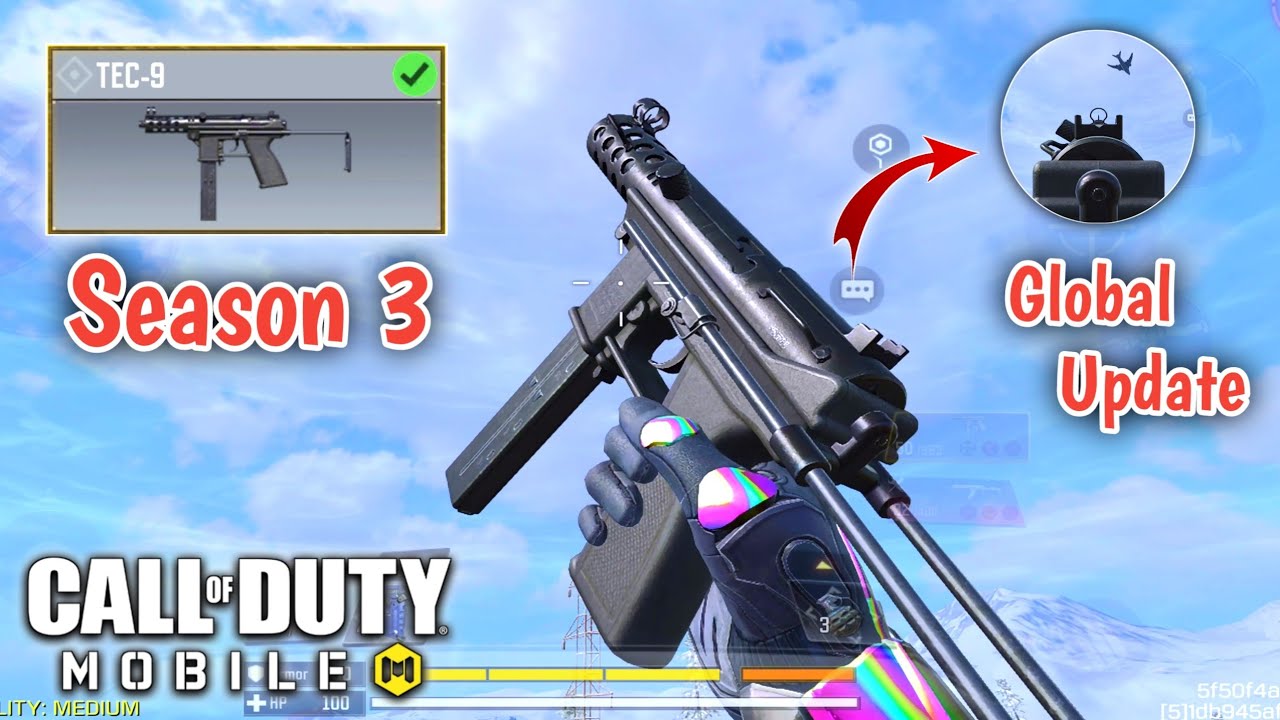 Season 3 Global Update Gameplay | New SMG TEC-9 Iron Sight Gameplay ...