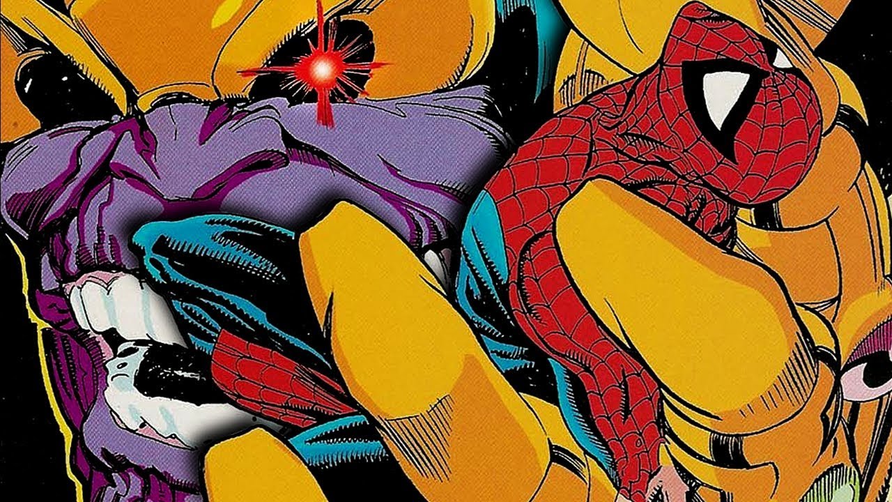 El épico enfrentamiento entre Thanos y Spider-Man - YouTube