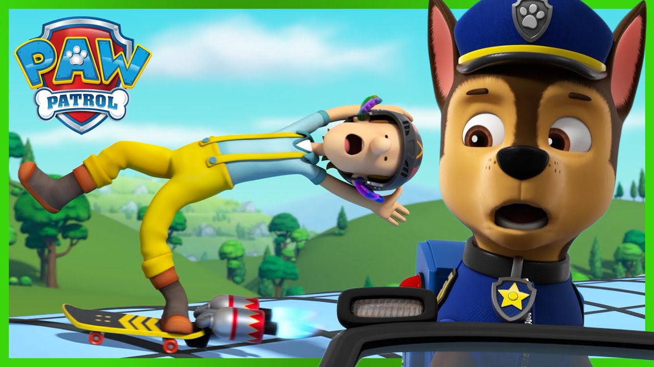 PAW Patrol save Captain Turbot from a rocket powered skateboard! - PAW ...