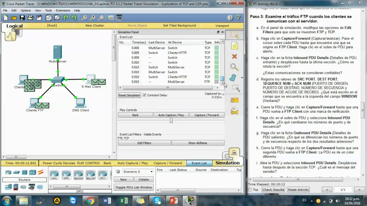 Maira Zambrano-Laboratorio Cisco CCNA_1: 7.3.1.2 Packet Tracer ...
