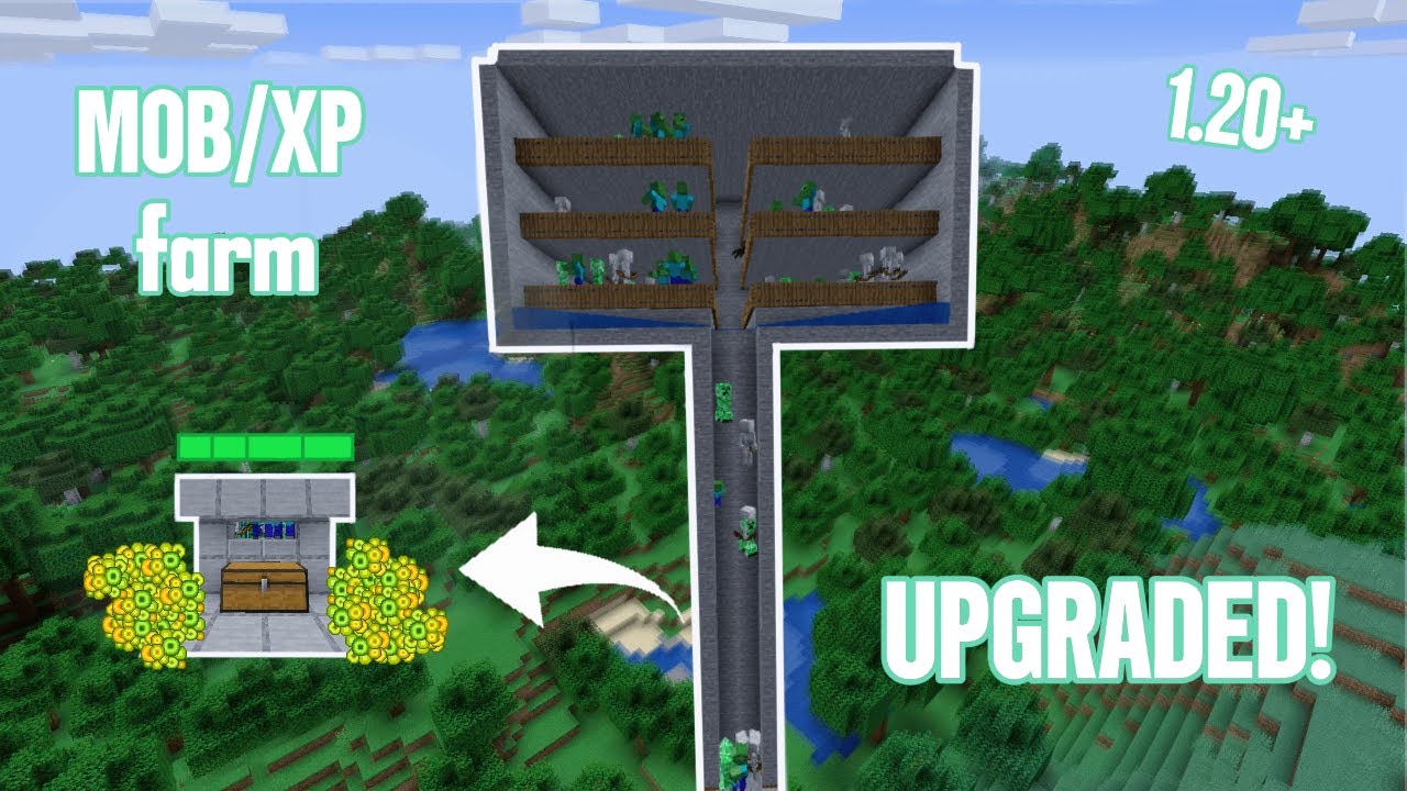 Minecraft: EASY MOB GRINDER XP FARM TUTORIAL to UPGRADE! 1.16+(No ...