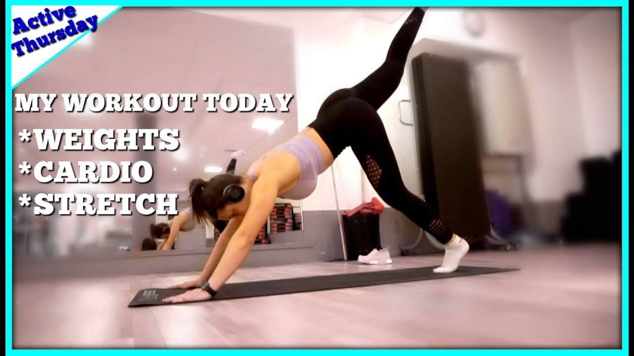 FULL WORKOUT WITH WEIGHTS - CARDIO - STRETCH - YouTube