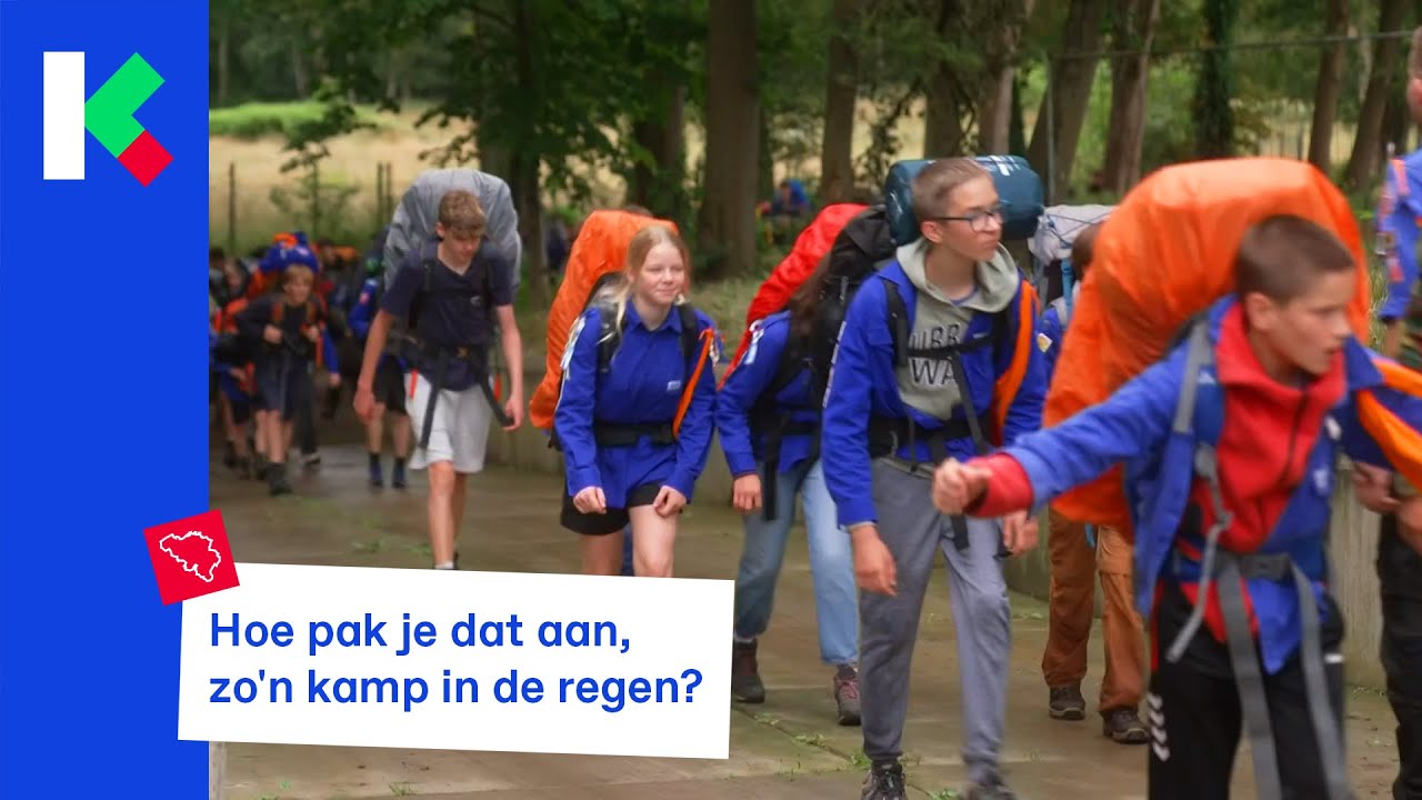 Veel jeugdbewegingen vertrekken deze week op kamp... in de regen - YouTube