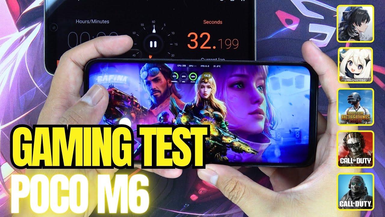 Poco M6 Gaming test : PUBG, Call of Duty Wazone, CODM, Genshin impact ...