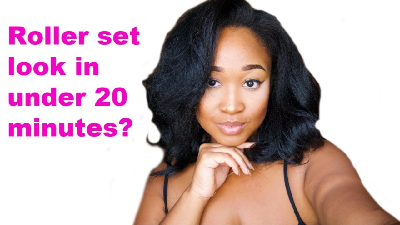 How to get a natural roller set look in under 10 minutes! - YouTube