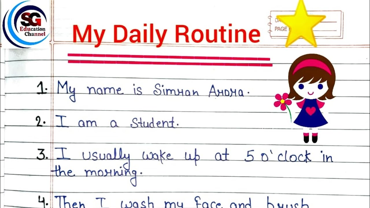 20 Lines on My Daily Routine in English|| Essay on My Daily Routine ...