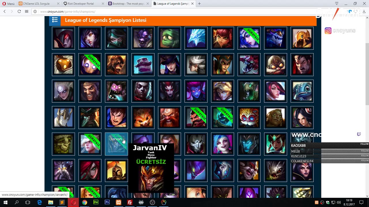 PHP Riot API Kullanımı... - YouTube