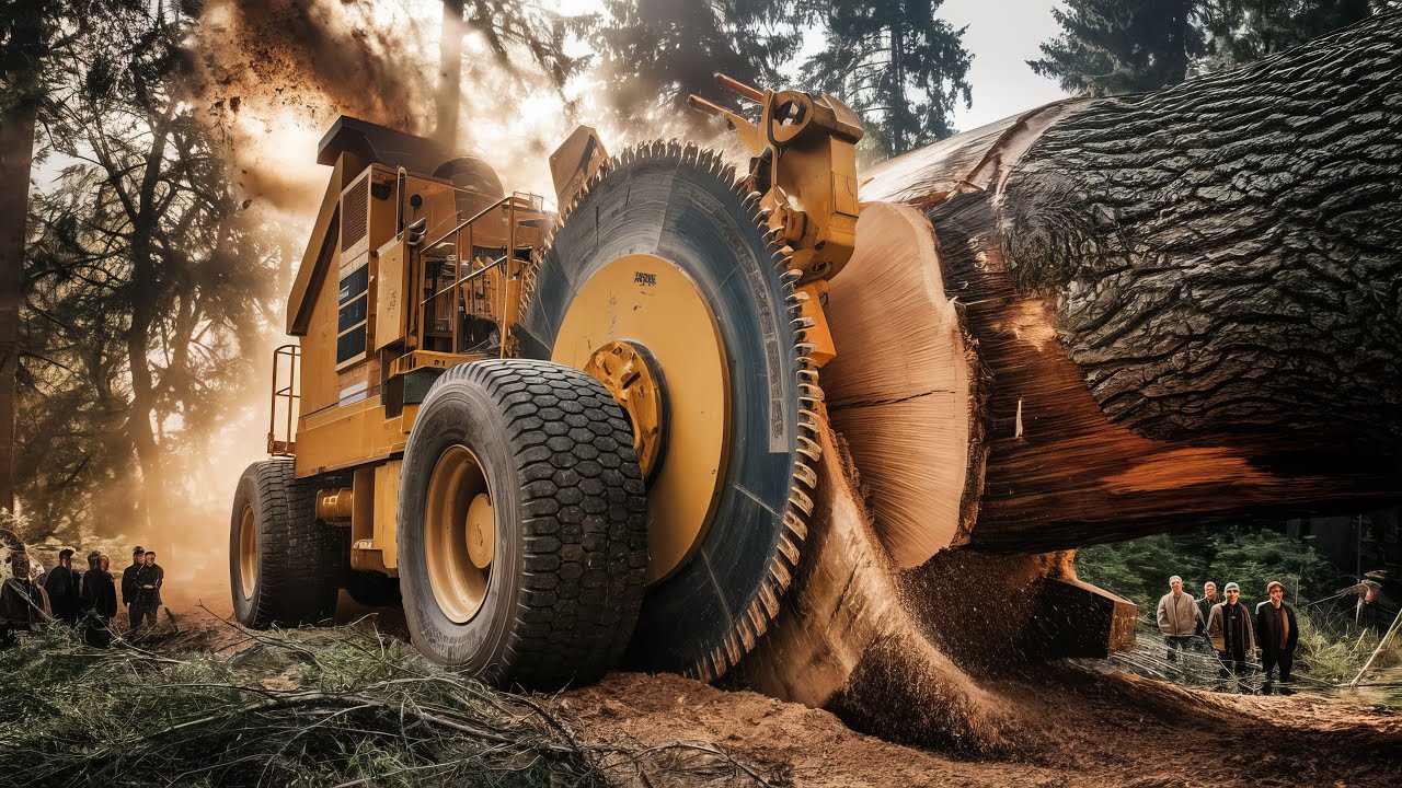 Big Tree Felling Skills And Modern Forestry Technology #3 - YouTube