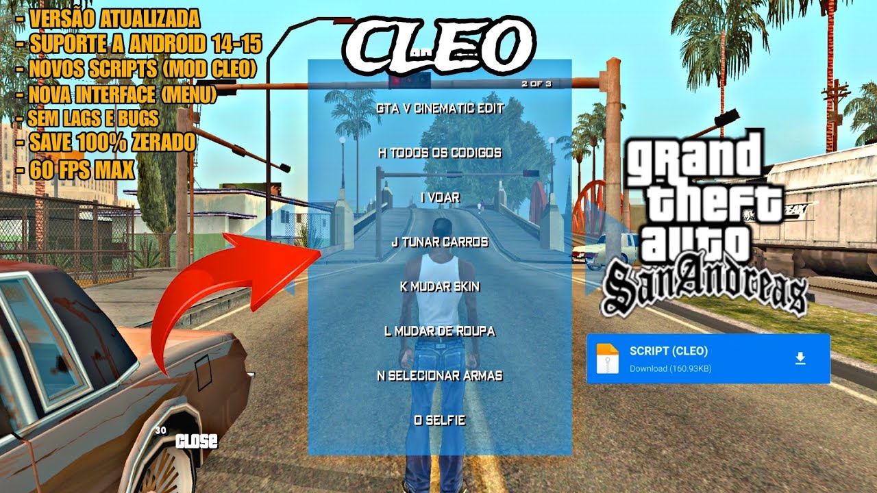 SAIU!!! GTA SA MOD CLEO PARA ANDROID 14,15 (ATUALIZADO 2025) - YouTube