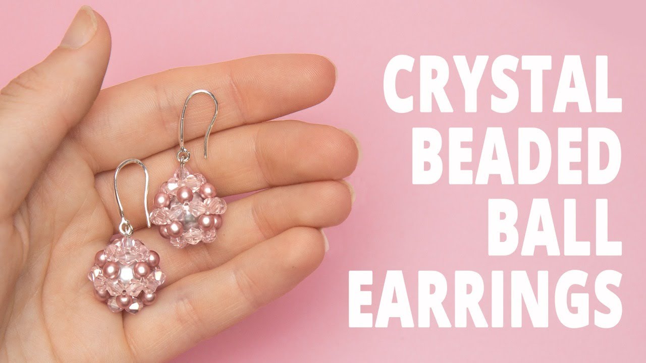 Crystal Beaded Ball Earrings | Super Easy Earrings for Beginners | Live Jewelry Tutorial - YouTube