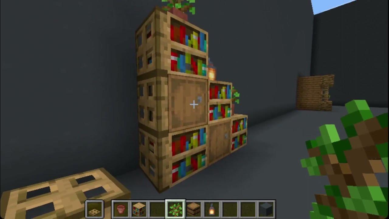 Minecraft Building Tutorial: Bookshelf Stairs - YouTube