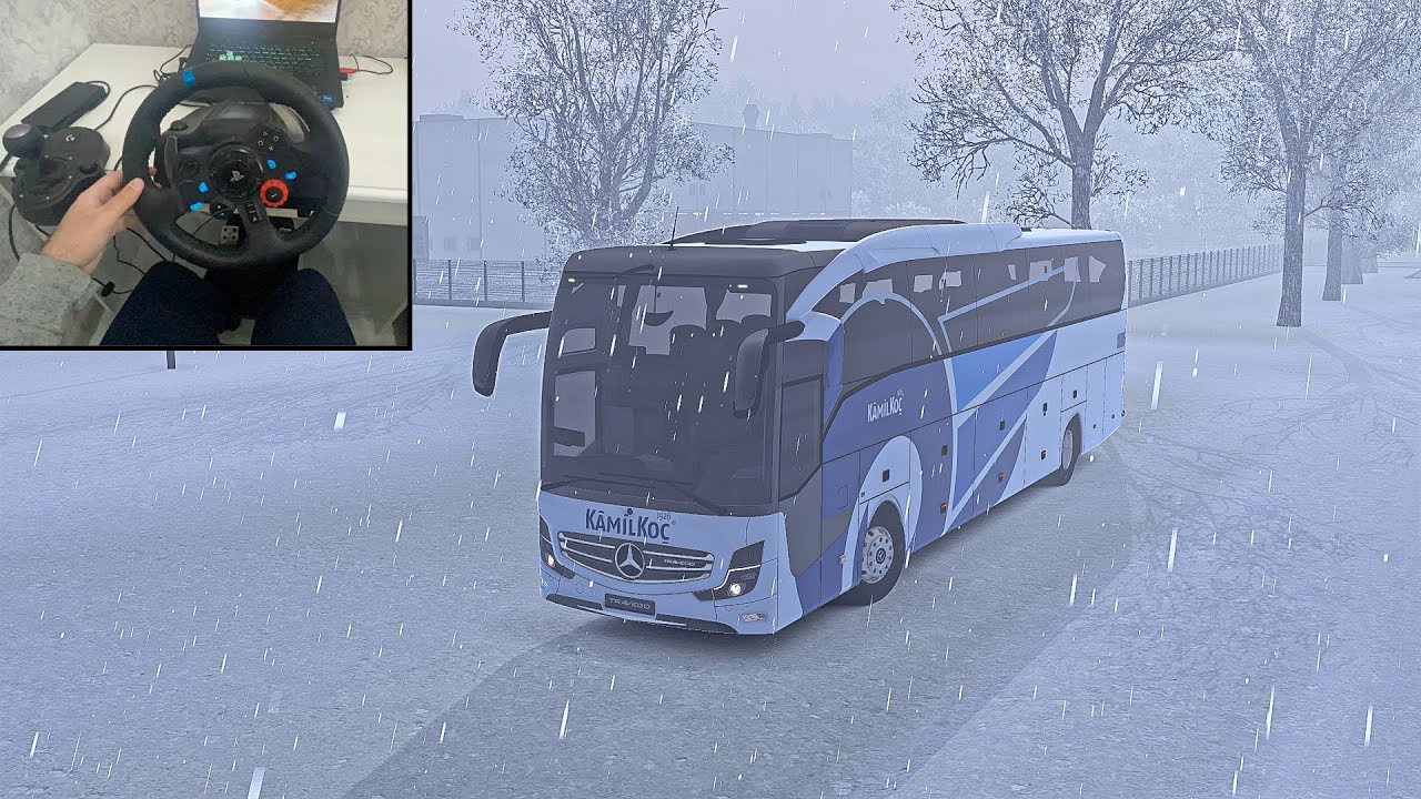 Relaxing Bus Ride During Blizzard | Euro Truck Simulator 2 | Logitech G29 Gameplay - YouTube