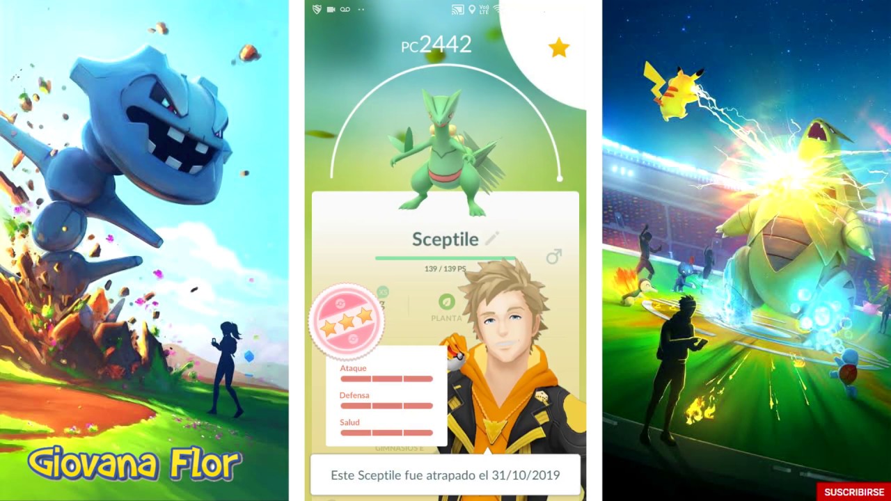 EVOLUCIÓN DE Treecko Grovyle Sceptile Pokémon GO 100% IV - YouTube