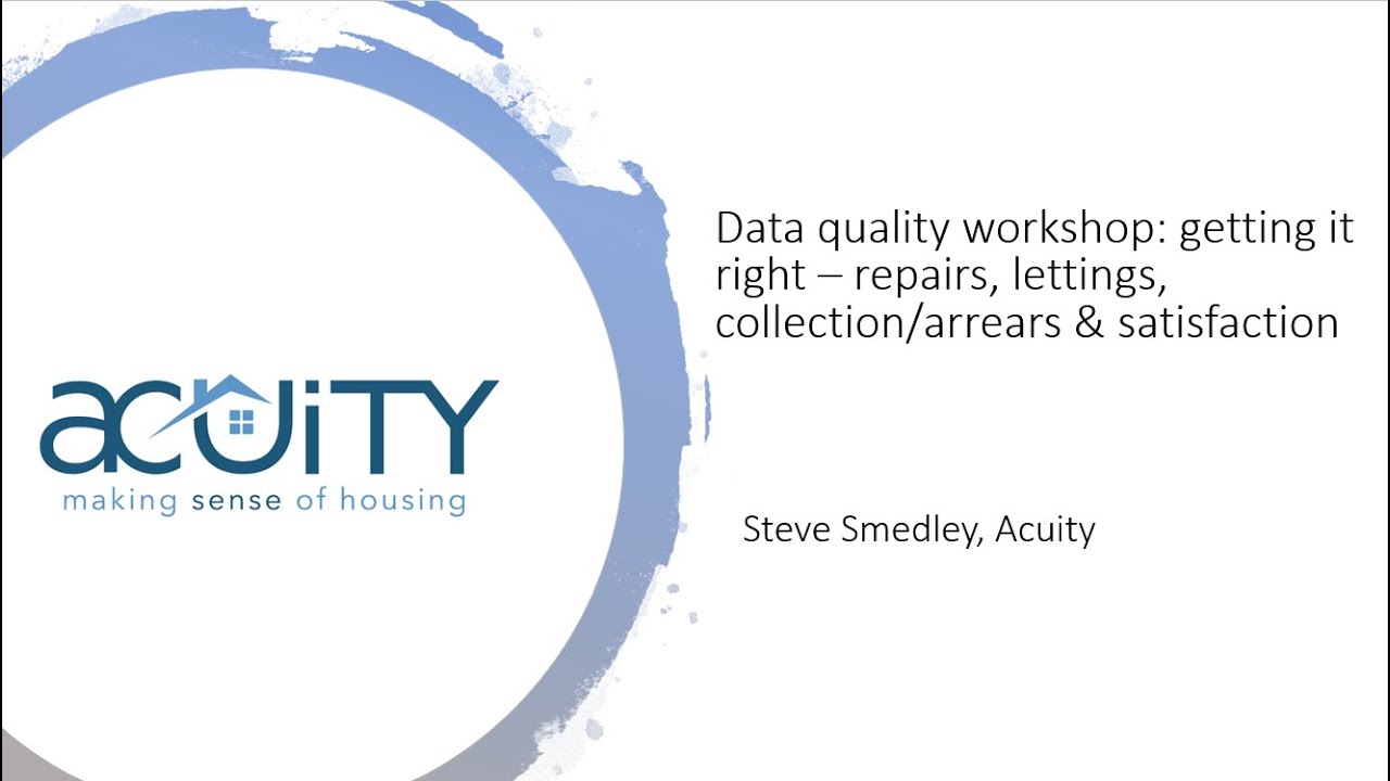 Data Quality Workshop 1 - YouTube