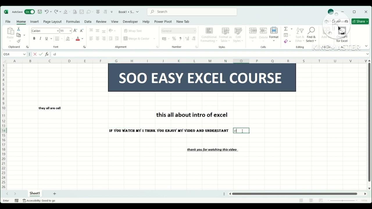 excel intro excel basic to advance full map of excel - YouTube