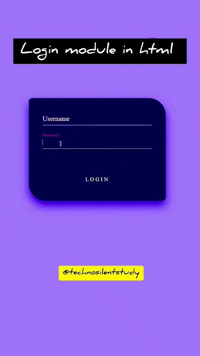 💥Login module in html 💝 html css responsive login page ️ free tutorial ...