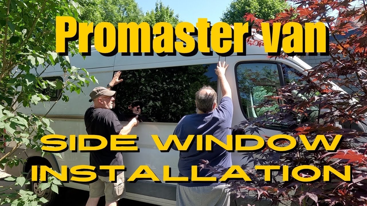 Installing a sliding door window installed a RAM Promaster van - YouTube