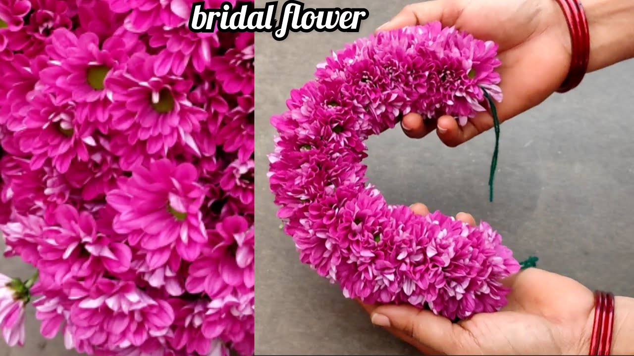 Bridal veni making in Tamil / bridal veni flower design / bridal veni ...