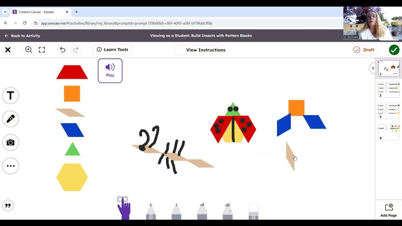 Build Insects with Pattern Blocks Seesaw Activity - YouTube