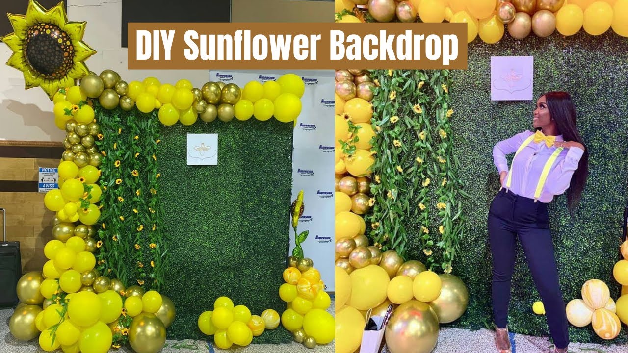 PART 1: DIY SUNFLOWER BACKDROP | SUNFLOWER DECORATION | BOXWOOD HEDGE # ...