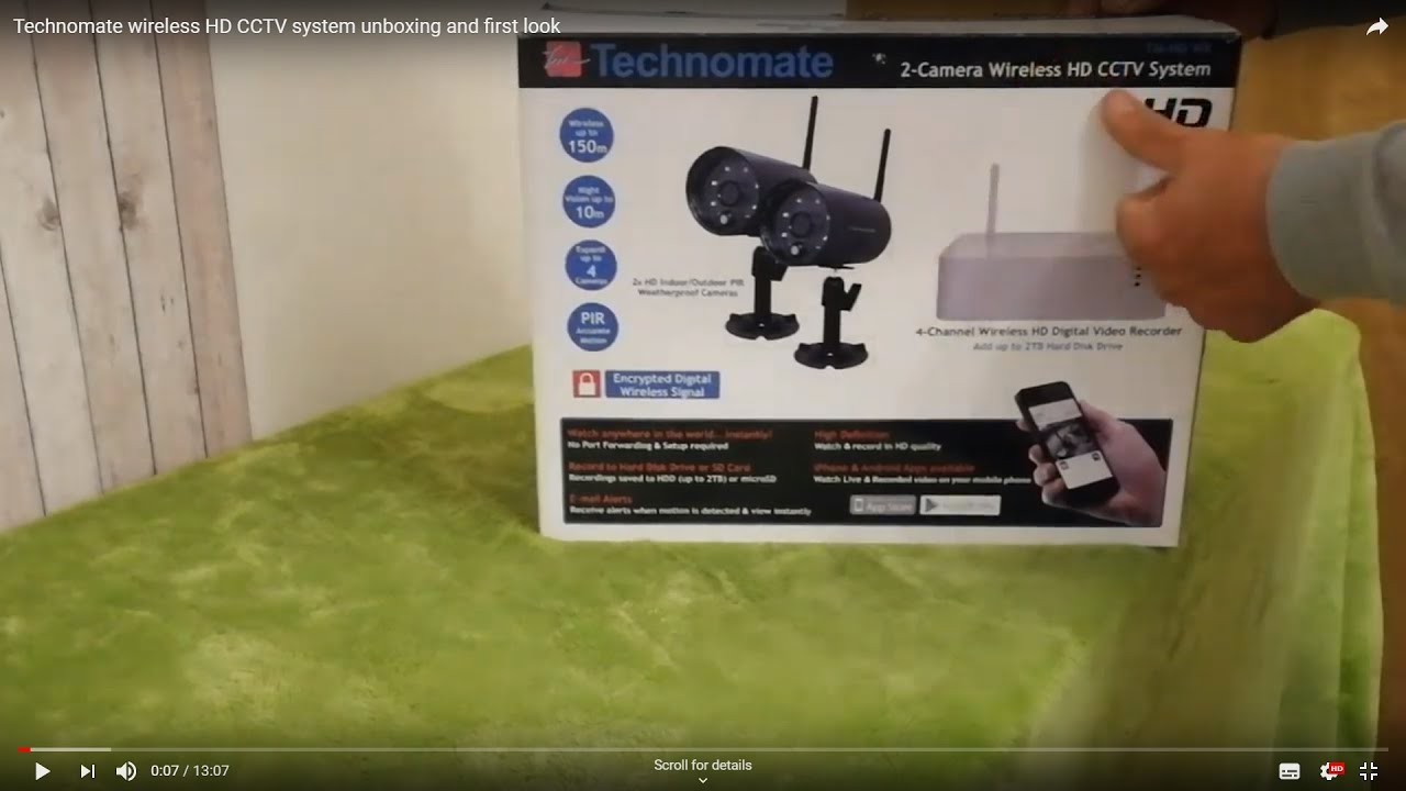 Technomate wireless HD CCTV system unboxing and first look - YouTube