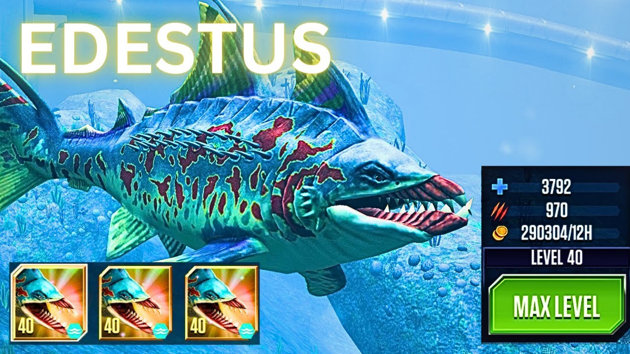 EDESTUS UNLOCKED 3X MAX LEVEL-40 |JURASSIC WORLD: THE GAME - YouTube