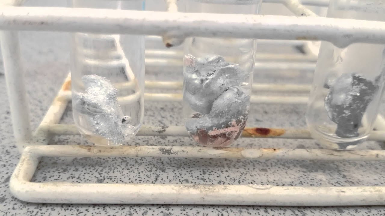 Zinc and sulfuric acid- copper catalyst - YouTube