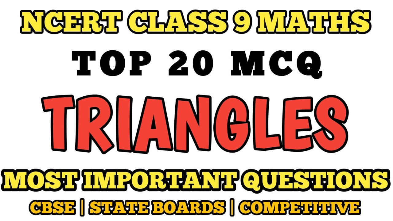 Best Mcq Class 9 Triangles Class 9th Maths Ncert Exemplar Questions Mcqncert Class9maths