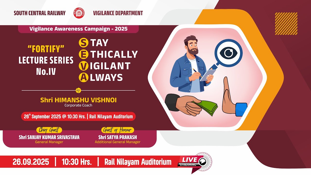 SCR Vigilance "Fortify Lecture Series" on "Stay Ethically Vigilant ...