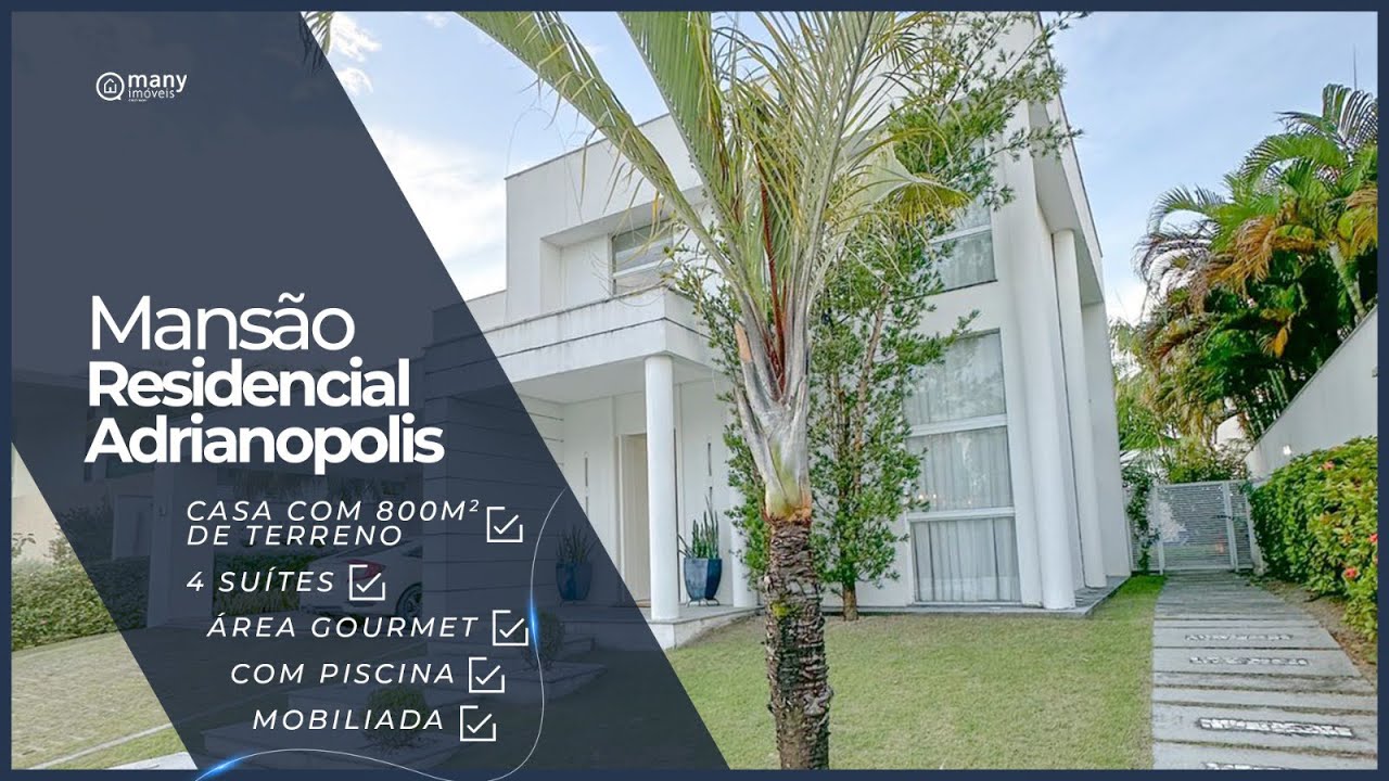 Mansão no Residencial Adrianópolis- mobiliada - YouTube