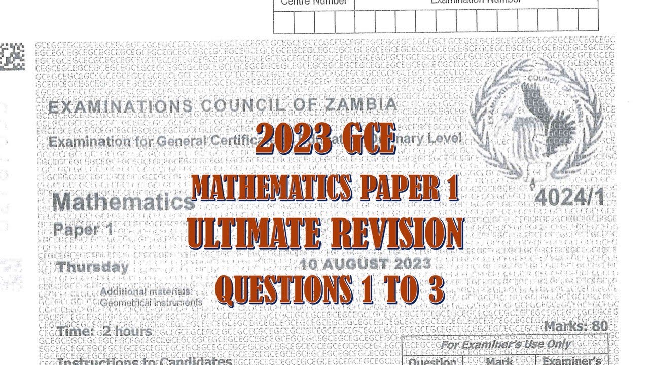 2023 MATHEMATICS PAPER 1 SOLUTIONS Q1 to Q3 - YouTube