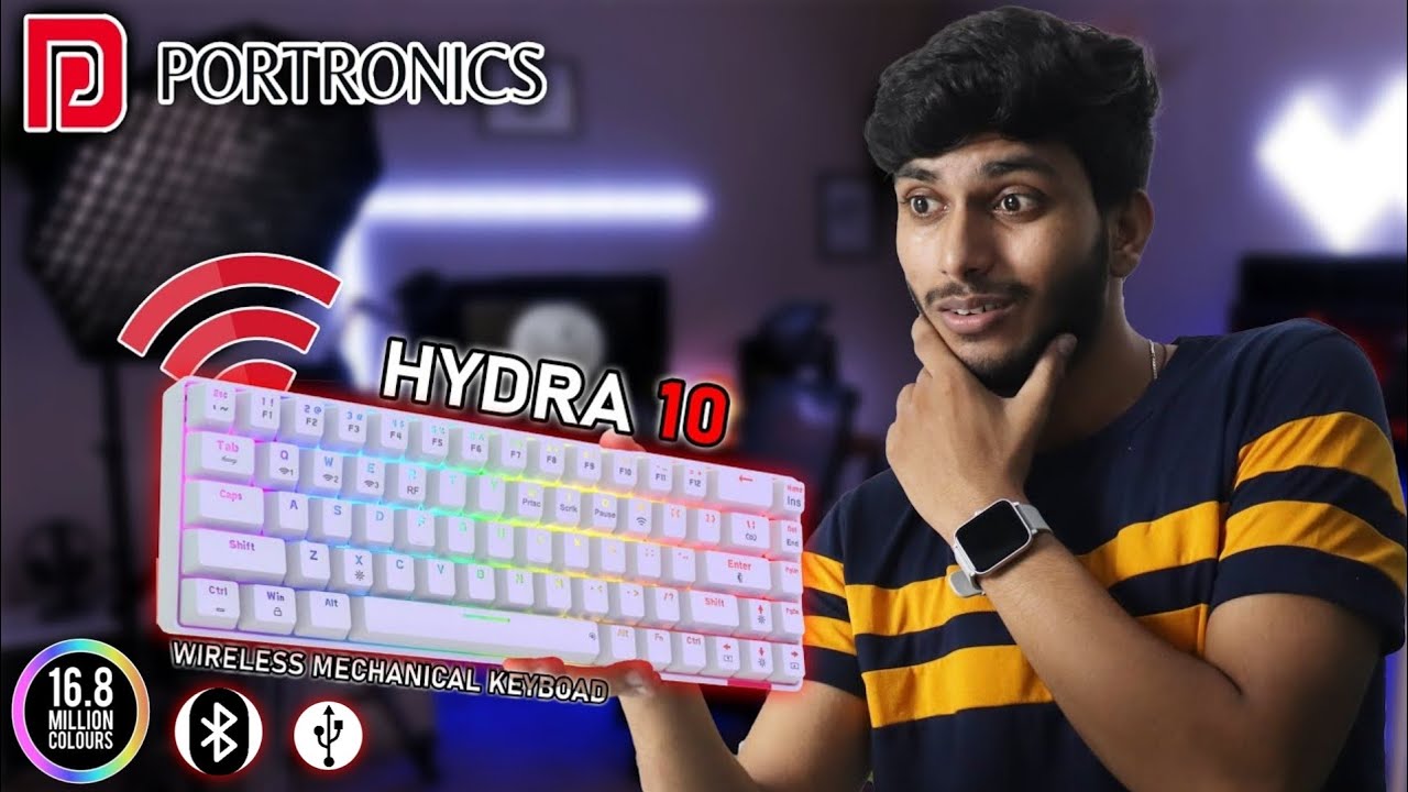 60% Mechanical Wireless Gaming Keyboard | Portronics Hydra 10 Wiress ...