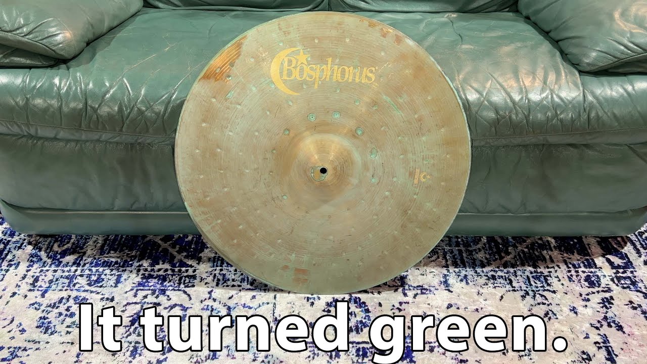 This cymbal has turned green. - YouTube