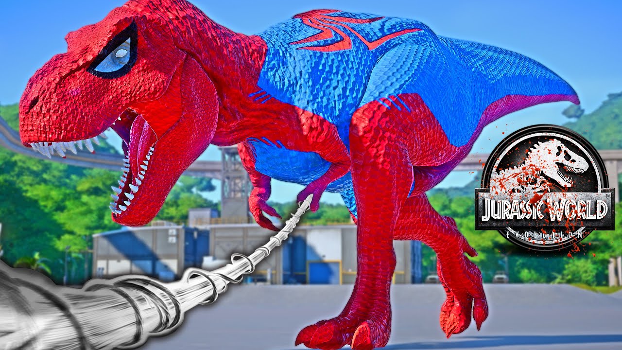 Spider-man Tyrannosaurus REX vs Super Hero Dinosaurs Fight 🌍 JURASSIC ...