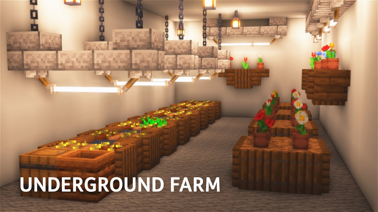 Minecraft: EASY Underground Farm [Quick Build] - YouTube