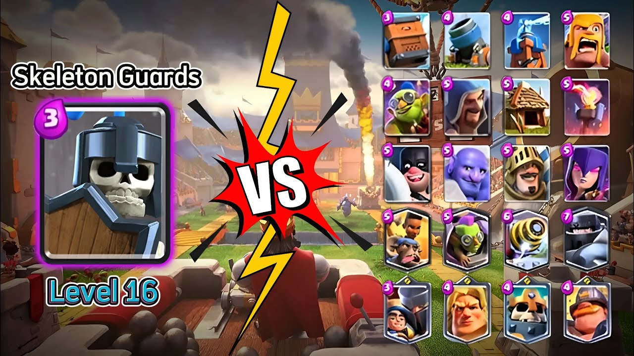 Level 16 Skeleton Guards VS All Royal Land and Air Units at the Lowest ...