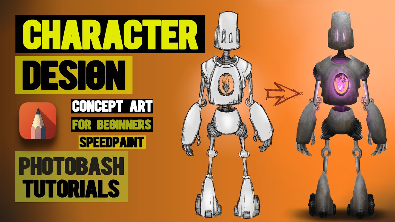 How to create Character from Sketch using Photobashing technique ...