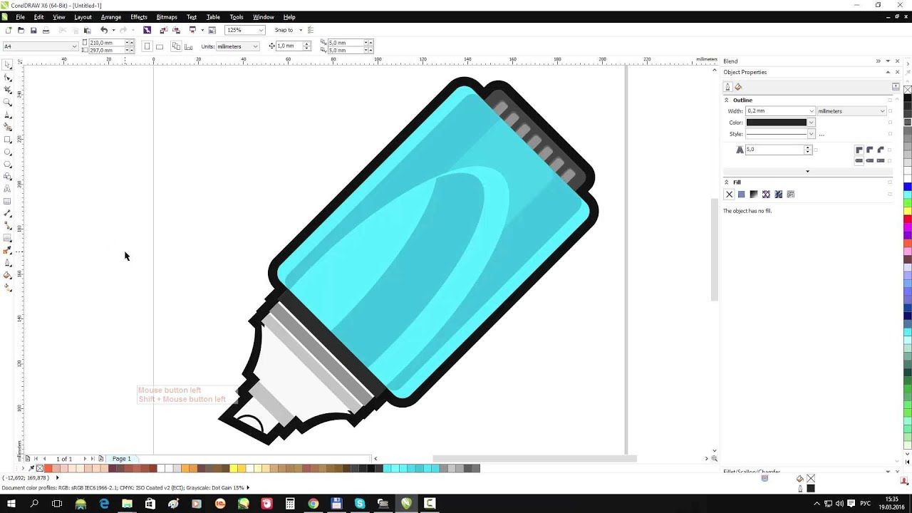 CorelDraw Tutorial: Draw a Marker - YouTube