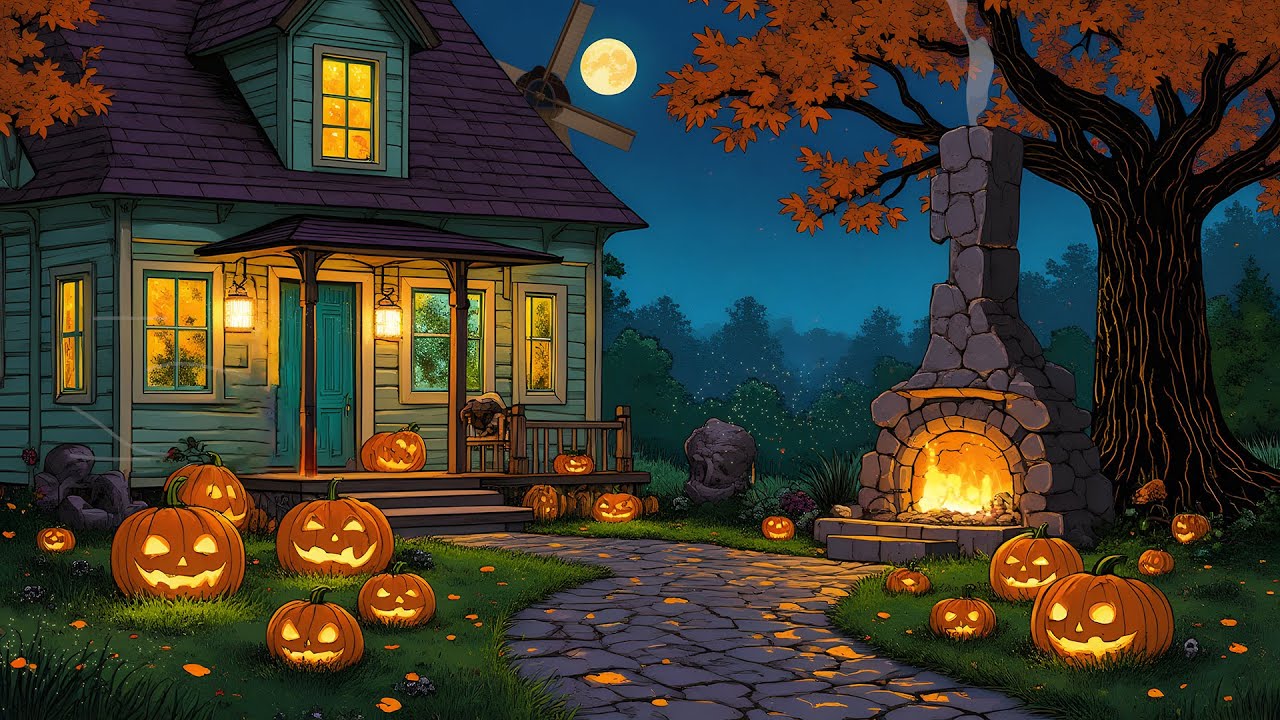 it's cozy autumn house 1930's and you're listening to vintage music at ...