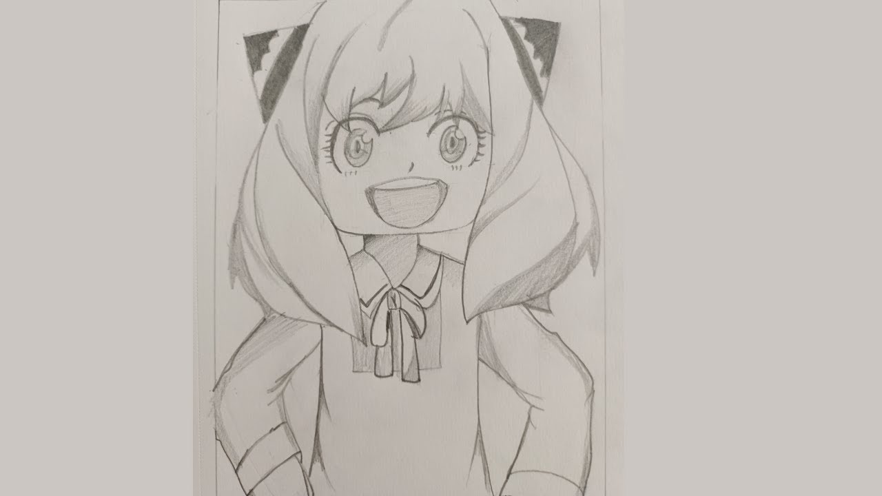 Anya Easy Pencil Sketch - YouTube