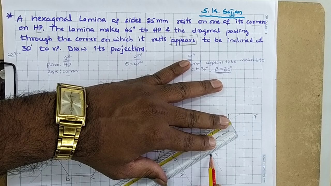 12 Projections of a hexagonal lamina - YouTube