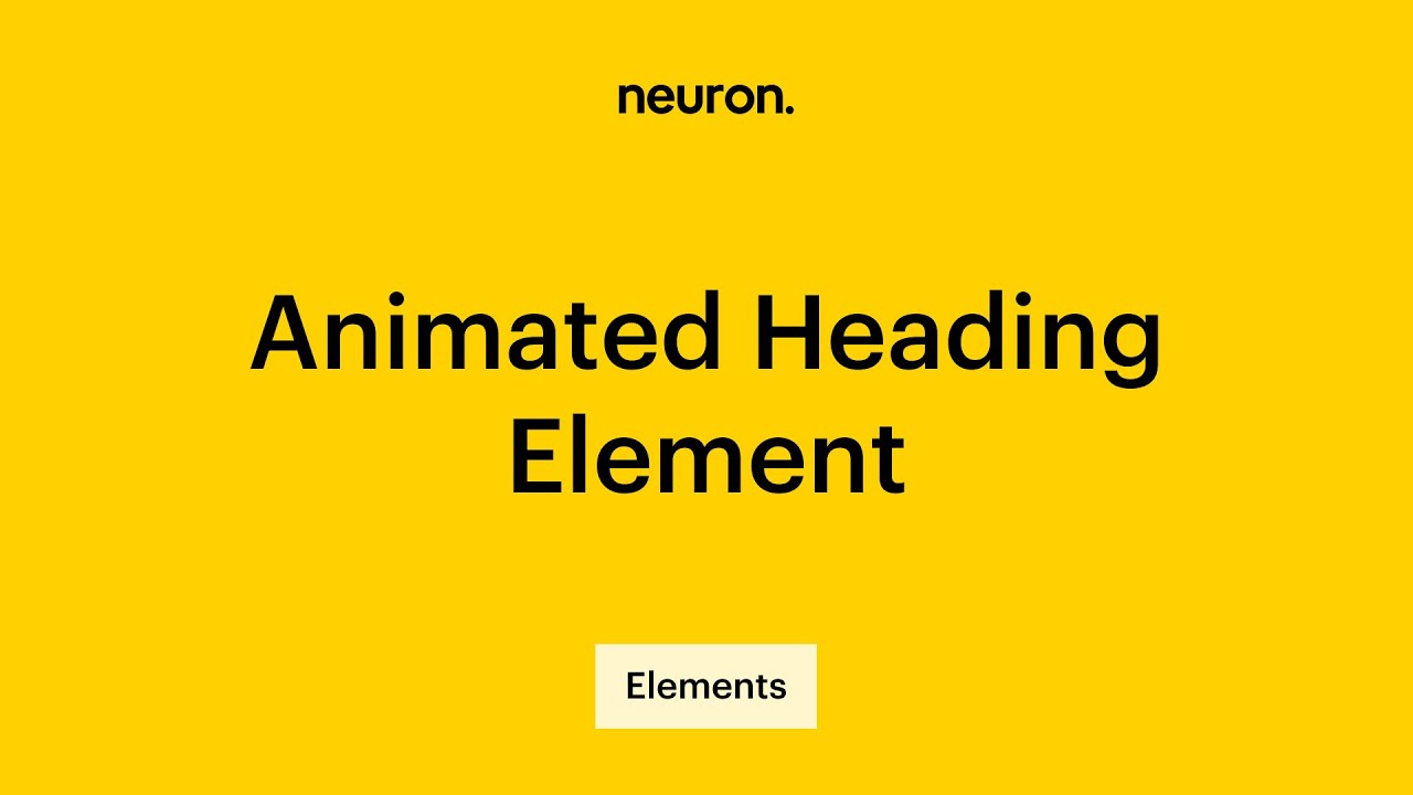 How to Add an Animated Heading in WordPress with Neuron Builder - YouTube