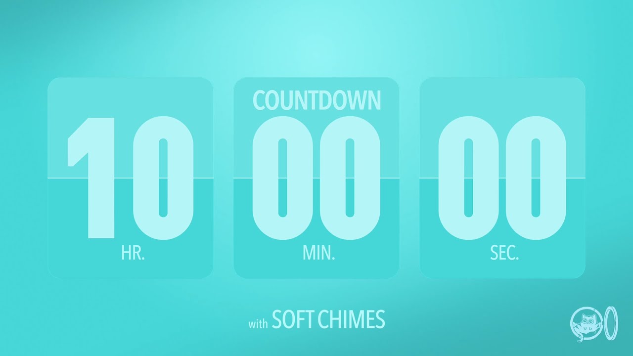 10 Hours【600 Min】Countdown Flip Clock Timer | Soft Chime 😺🙀😻 - YouTube